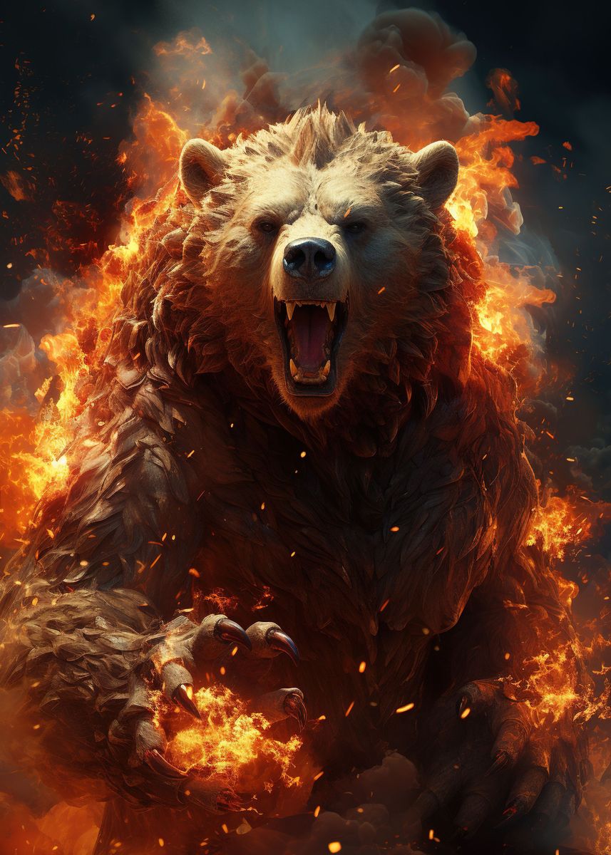 'Satanic Bear' Poster, picture, metal print, paint by Senja Kolesnyk ...