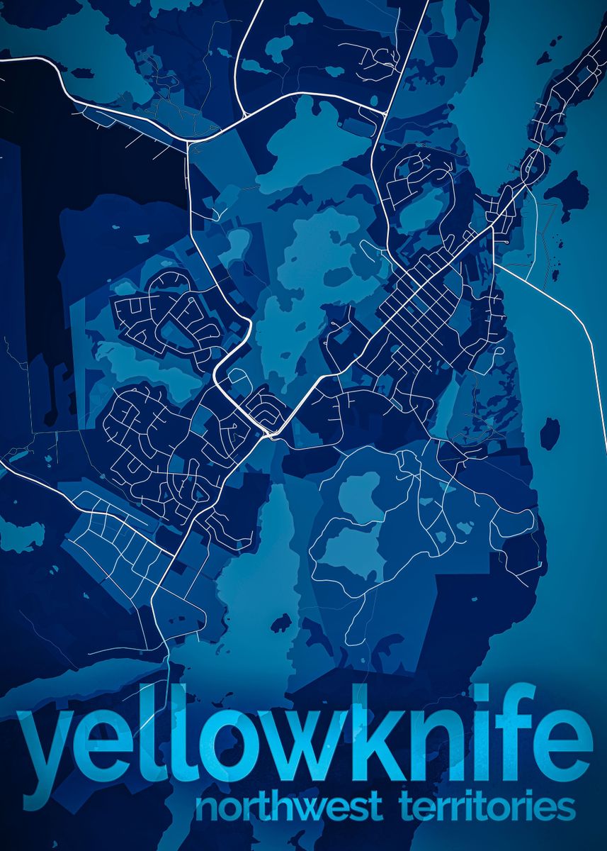'Yellowknife Street Map' Poster, picture, metal print, paint by Scott ...