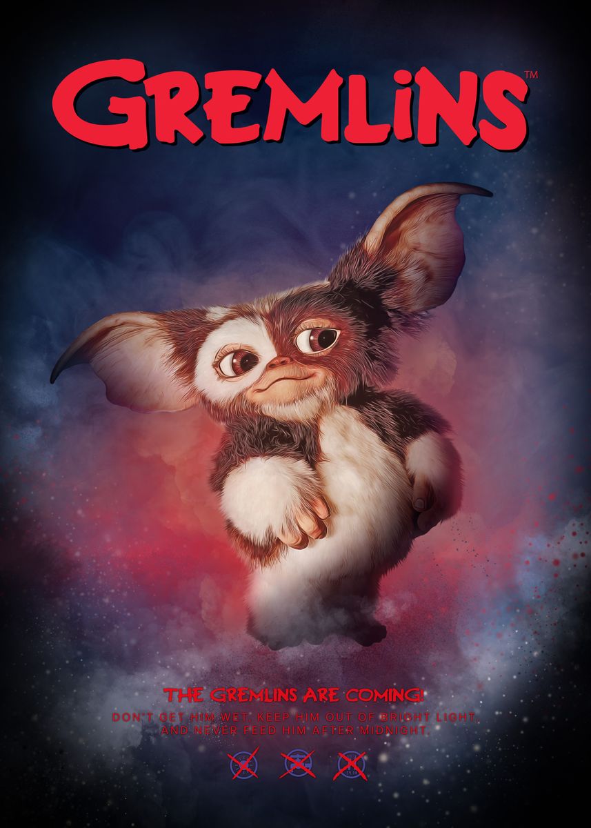 'Gizmo' Poster, picture, metal print, paint by Gremlins | Displate