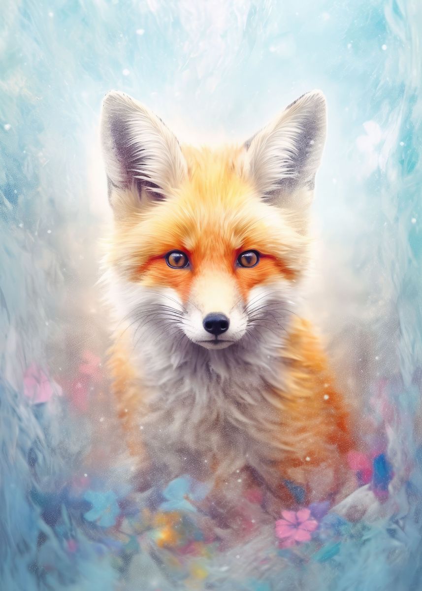 'Fox Foxes' Poster, picture, metal print, paint by DecoyDesign | Displate