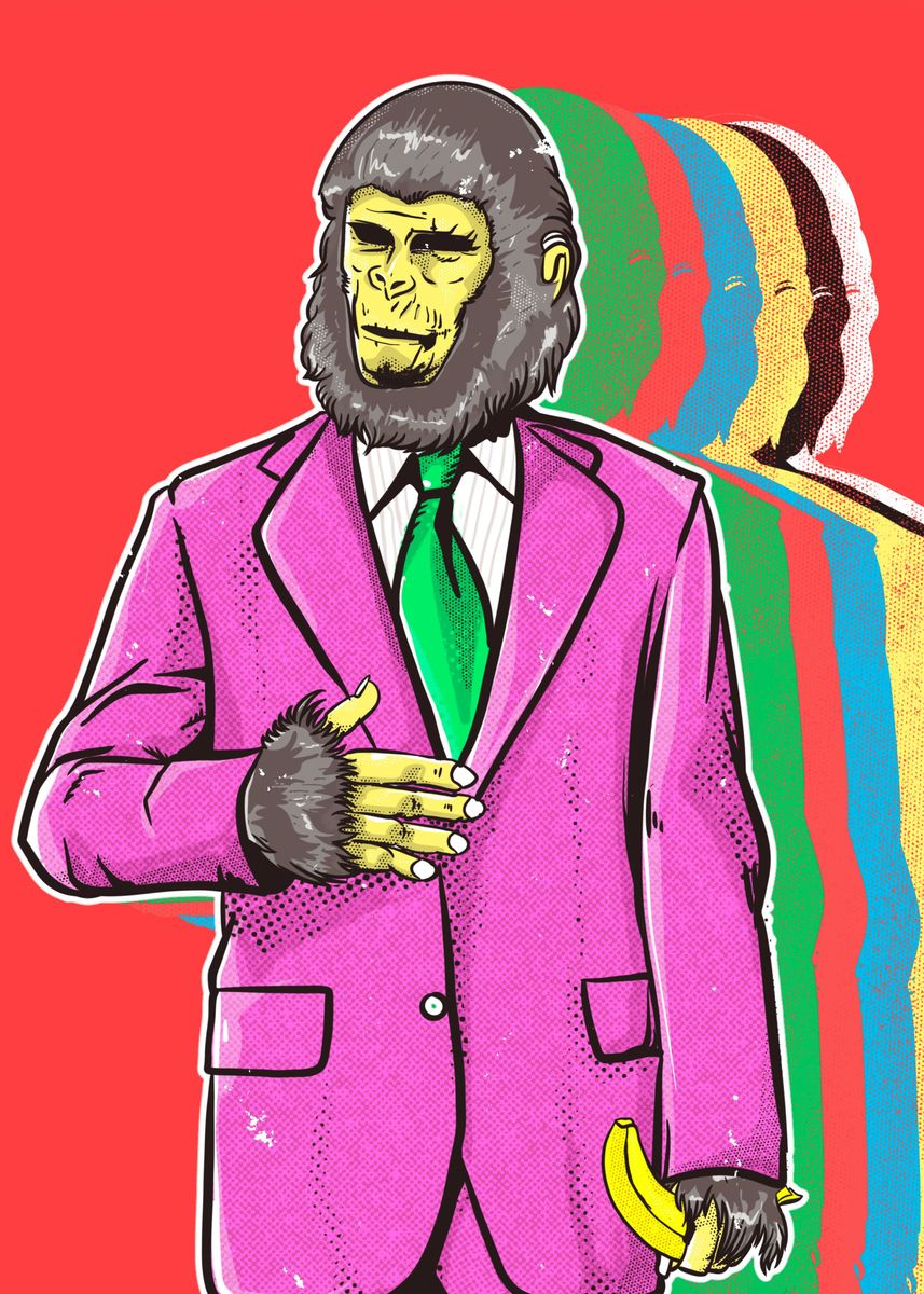 'monkey business' Poster, picture, metal print, paint by willy 46 ...