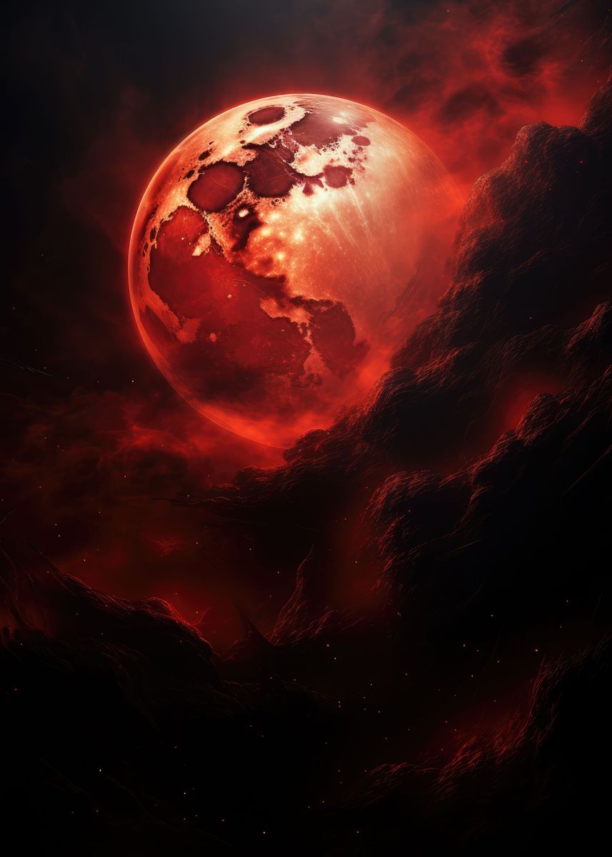 'Blood Moon' Poster, picture, metal print, paint by royalsigns | Displate