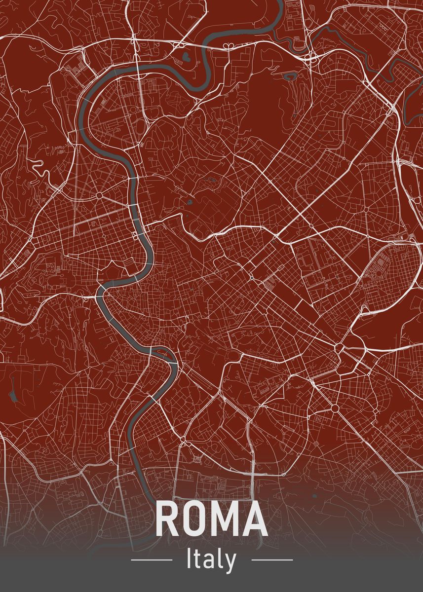 'Rome Red' Poster, picture, metal print, paint by TomGeo | Displate