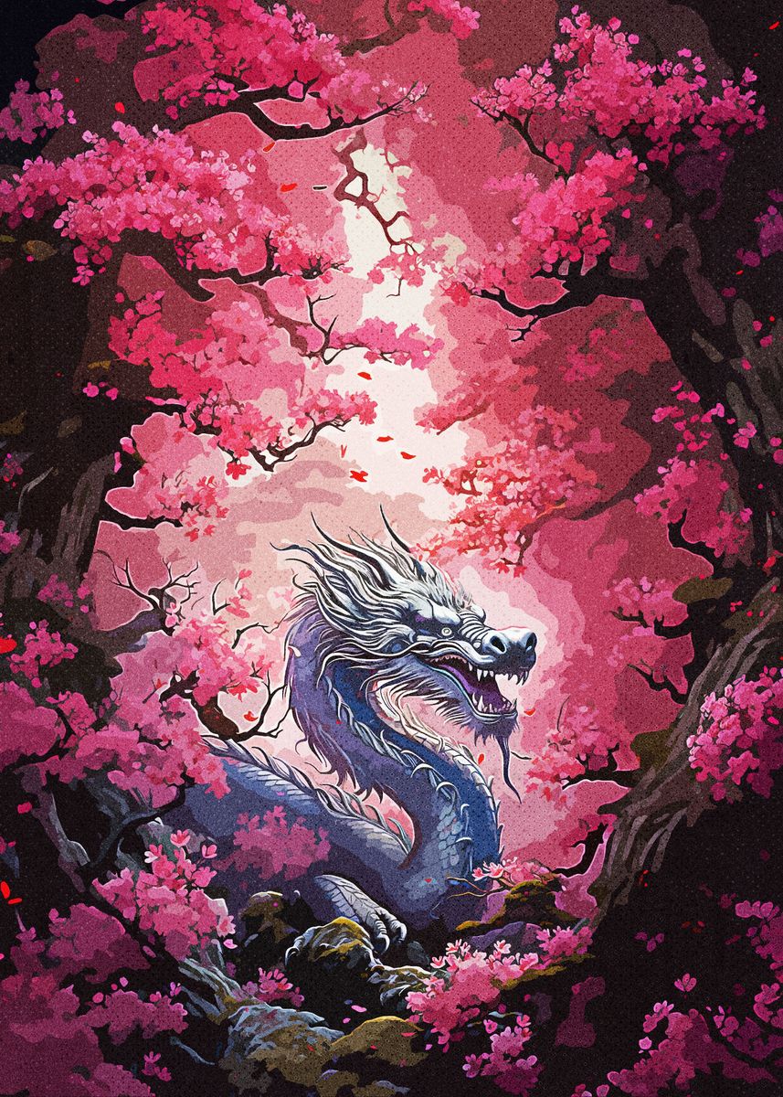 'Dragon Sakura' Poster, picture, metal print, paint by Fachrul Abqary ...