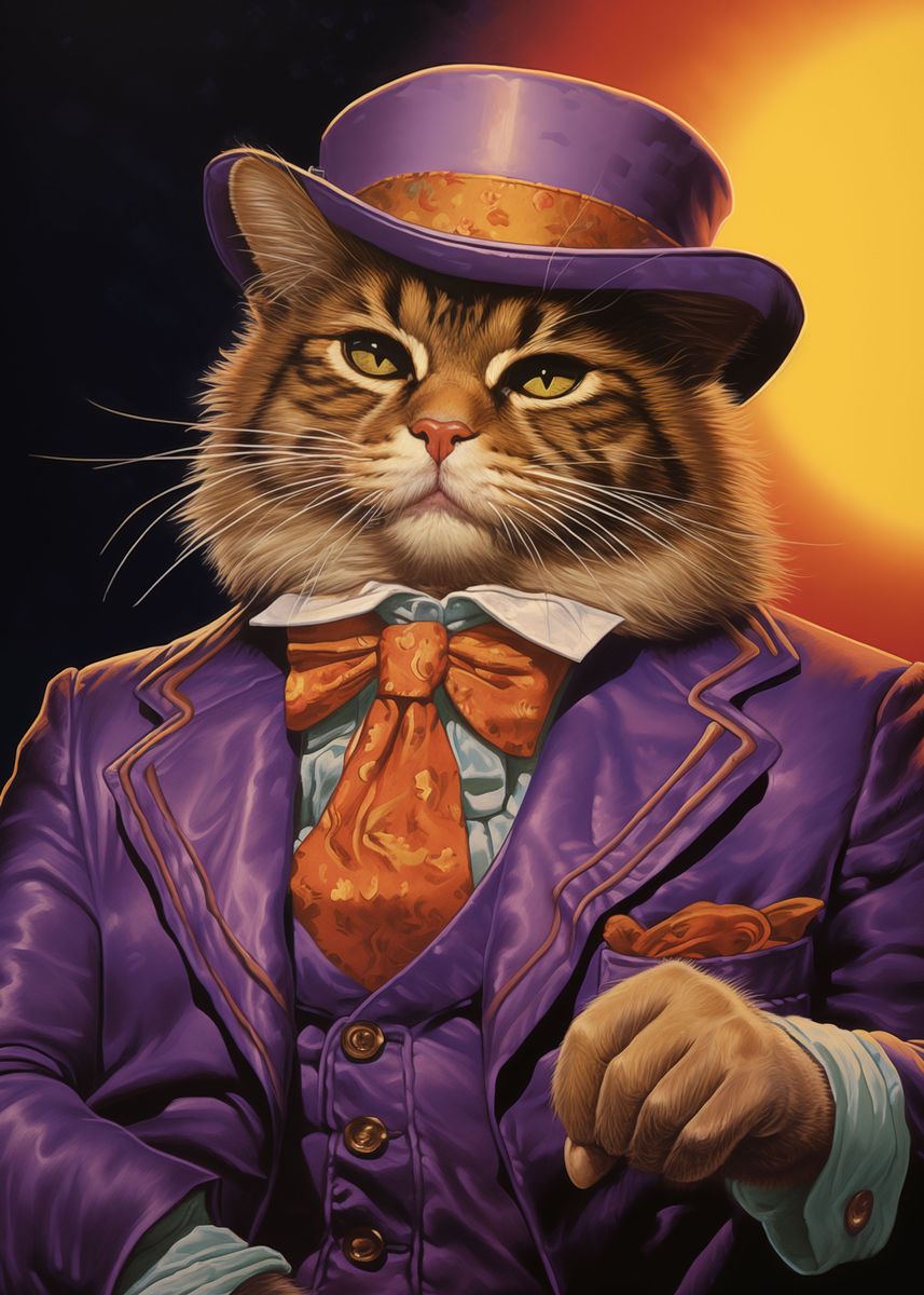 'Purple Pimp Kitty' Poster, picture, metal print, paint by Art Concept ...