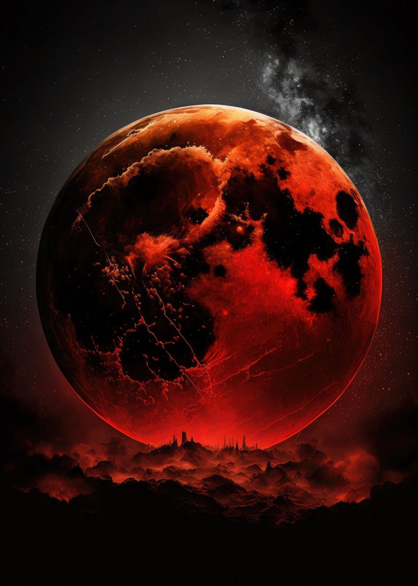 'Blood Moon' Poster, picture, metal print, paint by royalsigns | Displate