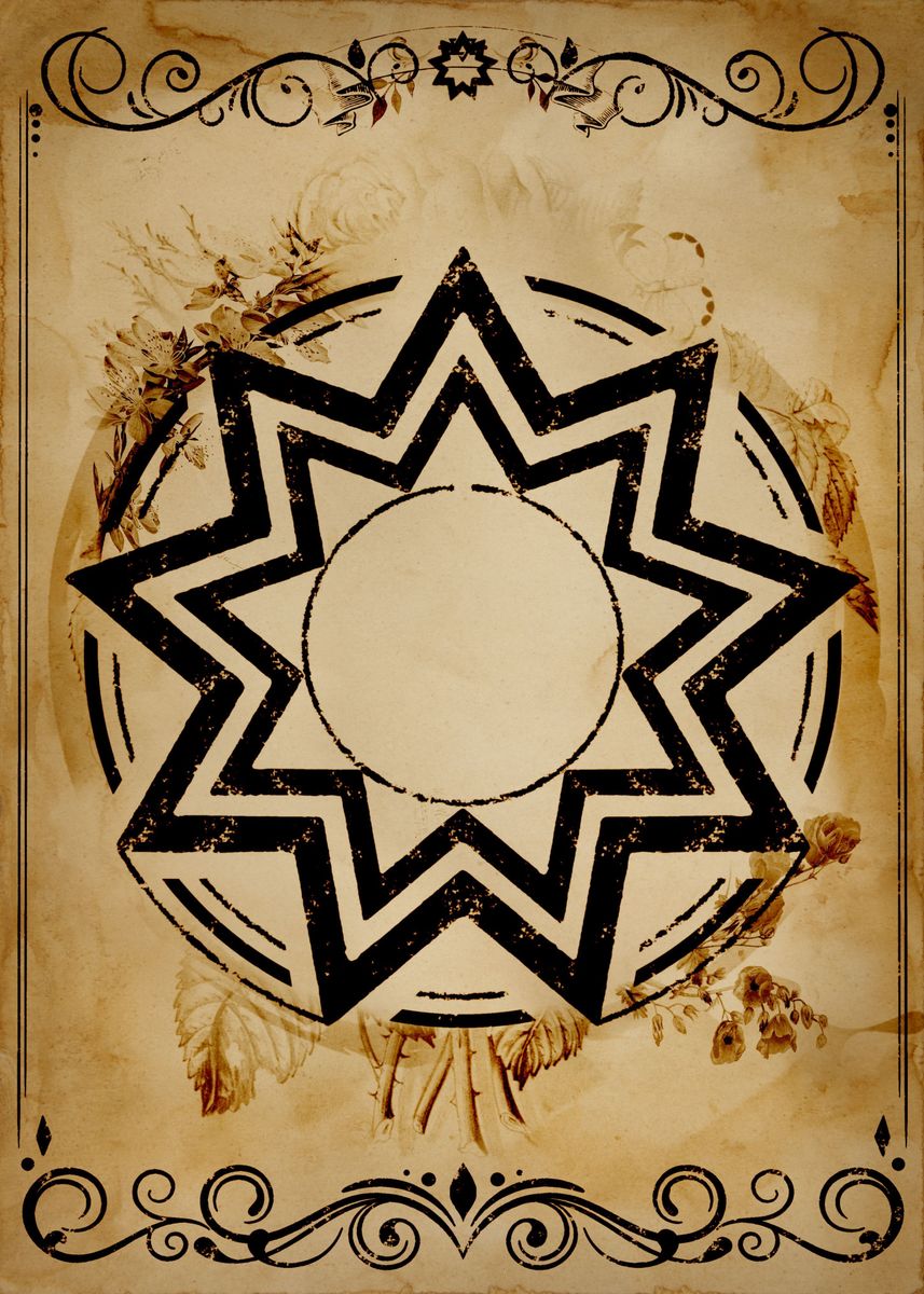 'Nine Pointed Star' Poster, picture, metal print, paint by Geometrical ...