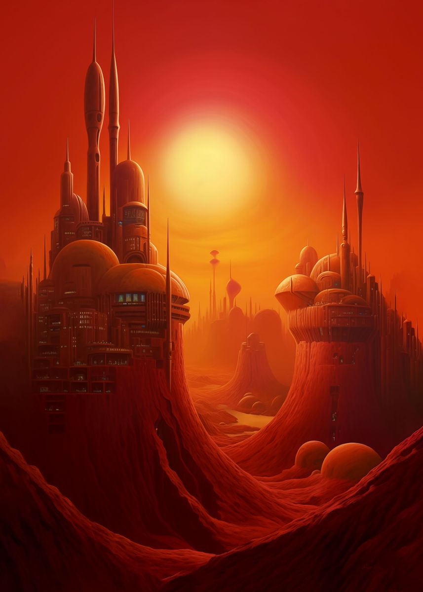 'Futuristic city on Mars' Poster by CheTatanka | Displate