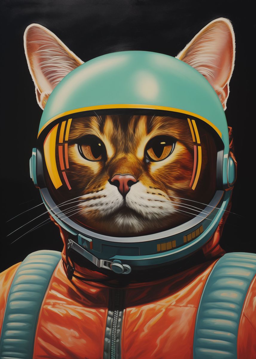 'Astro Cat' Poster, picture, metal print, paint by Art Concept | Displate