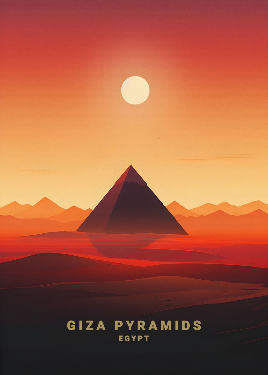 'Giza Pyramids' Poster, picture, metal print, paint by Dream Reality ...