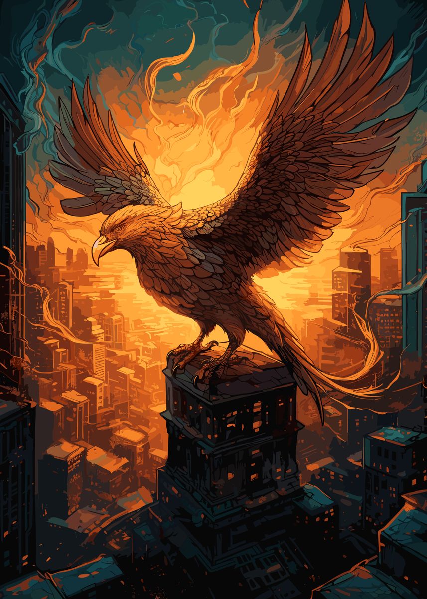 'Majestic Giant Phoenix' Poster, picture, metal print, paint by Nasmed ...