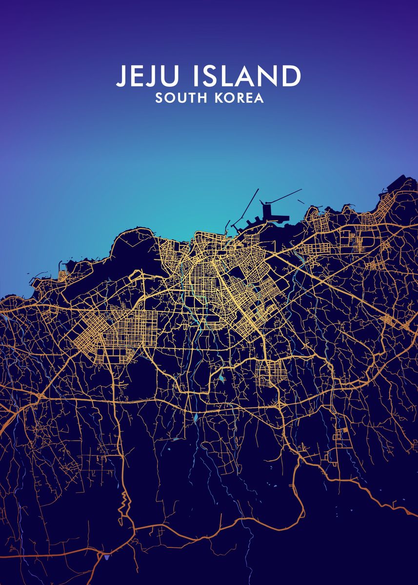 'Jeju Islan map' Poster, picture, metal print, paint by Miracle Studio ...