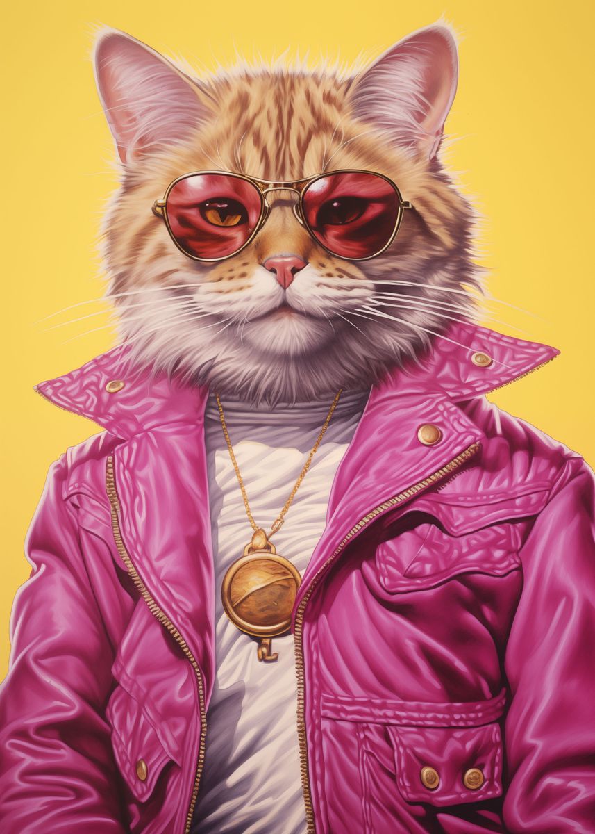 'Swag Cat' Poster, picture, metal print, paint by Art Concept | Displate