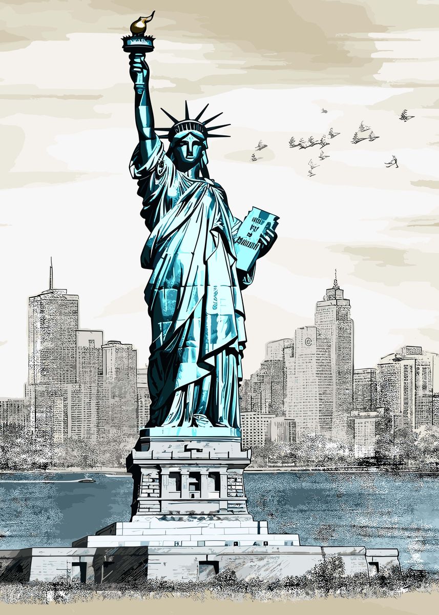 'Statue of Liberty' Poster, picture, metal print, paint by Glenda ...