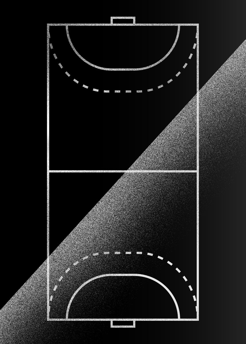 'handball field' Poster, picture, metal print, paint by Ray Diaz | Displate