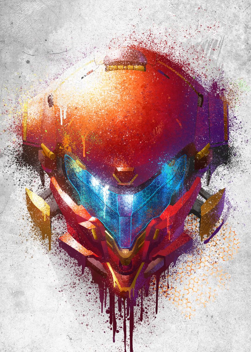 'Vale's Helmet' Poster, picture, metal print, paint by Halo Game | Displate