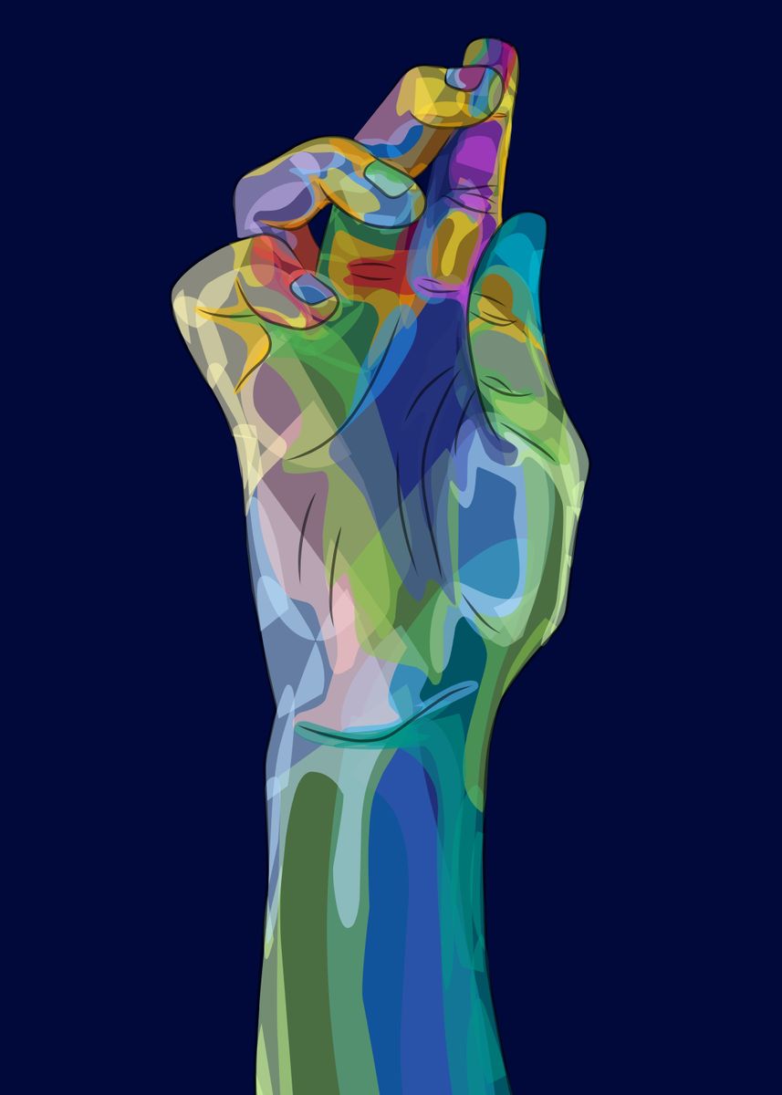 'hand pop art' Poster, picture, metal print, paint by Ihsa Nuddin ...