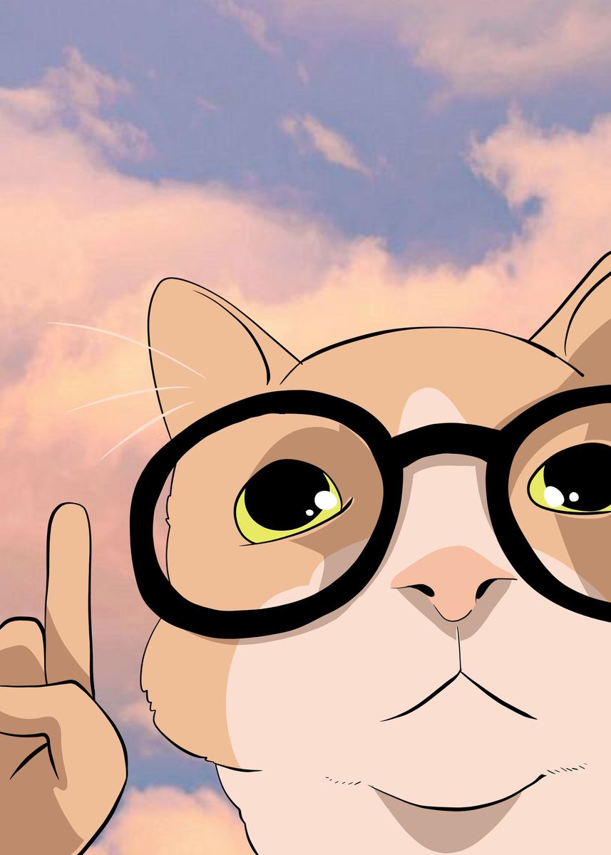 'cat meme' Poster, picture, metal print, paint by eunoia | Displate