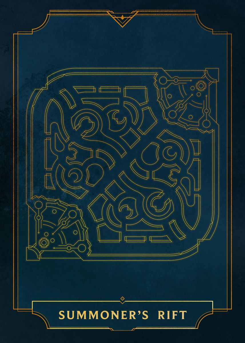 'Summoner's Rift Midnight' Poster, picture, metal print, paint by ...