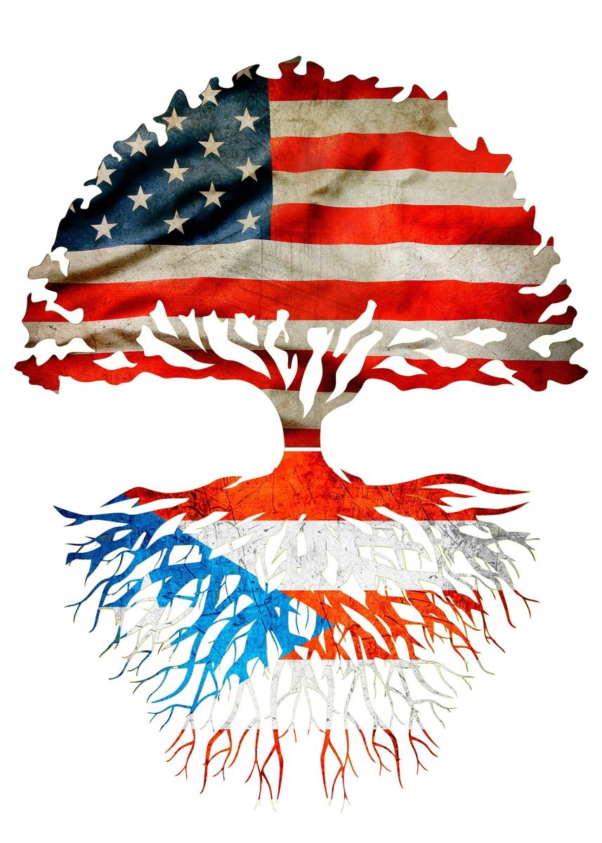 'American grown tree flag' Poster, picture, metal print, paint by J ...