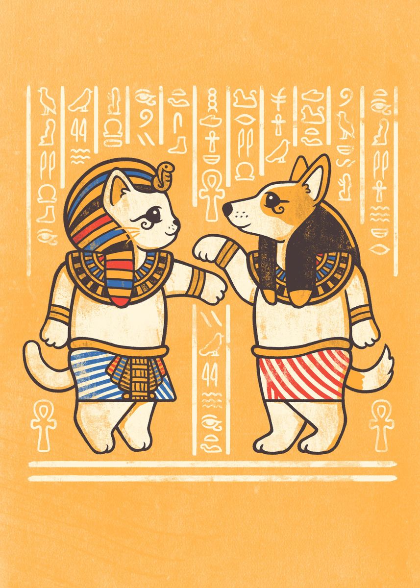 'Egyptian pets' Poster, picture, metal print, paint by NemiMakeit Fadda ...