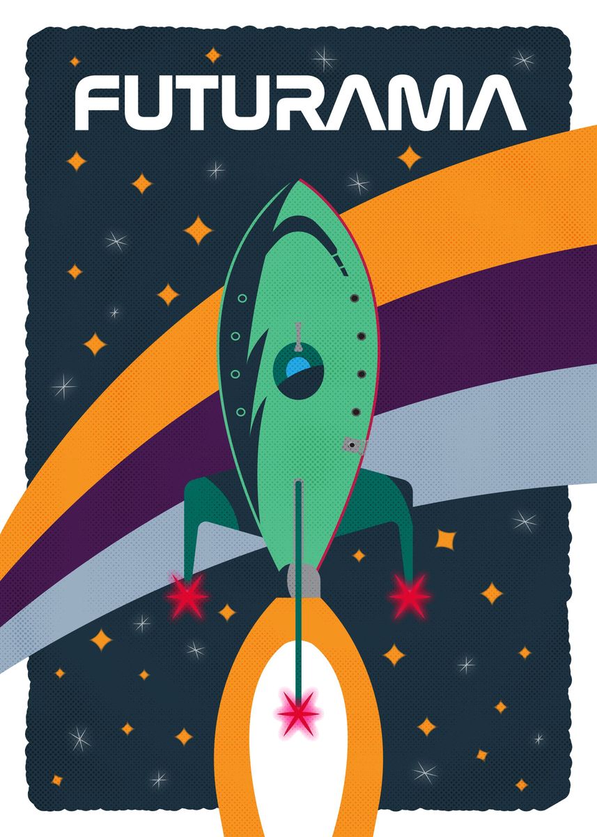 'Futurama Vintage Poster' Poster, picture, metal print, paint by Niklas ...