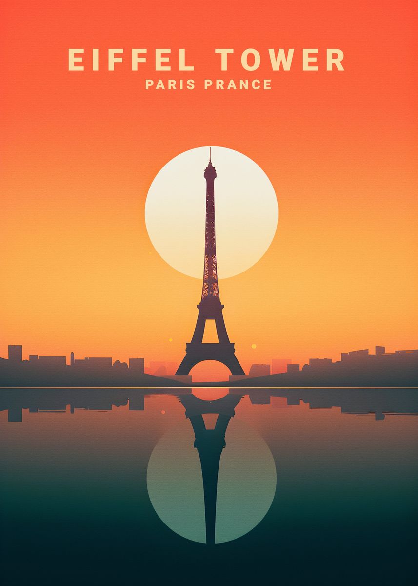 'reflection towers sunset' Poster, picture, metal print, paint by Dream ...