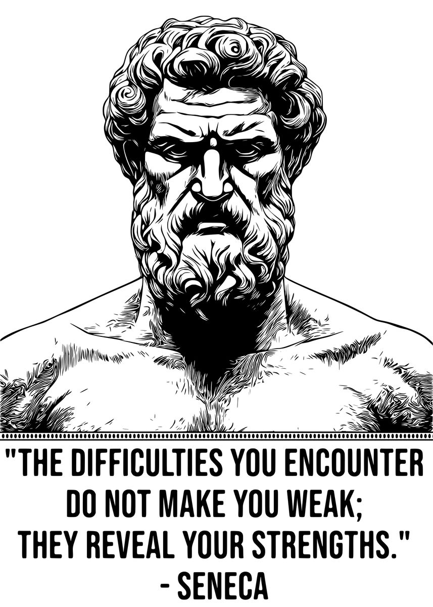 'Seneca Quotes' Poster, picture, metal print, paint by Vladyslav ...