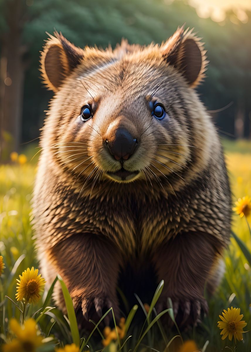 'Wombat Australian Animals' Poster, picture, metal print, paint by Ayen ...