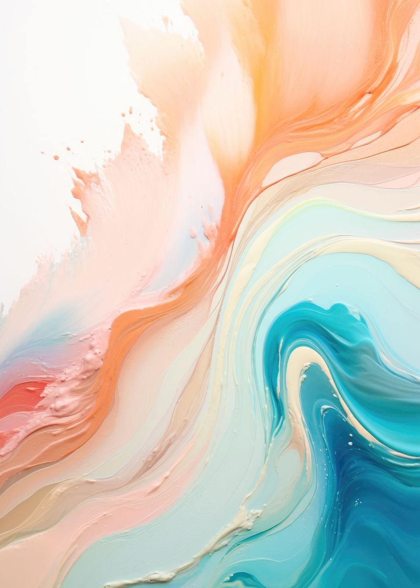 'Pastel Ocean Waves 02' Poster by Matthias Hauser | Displate