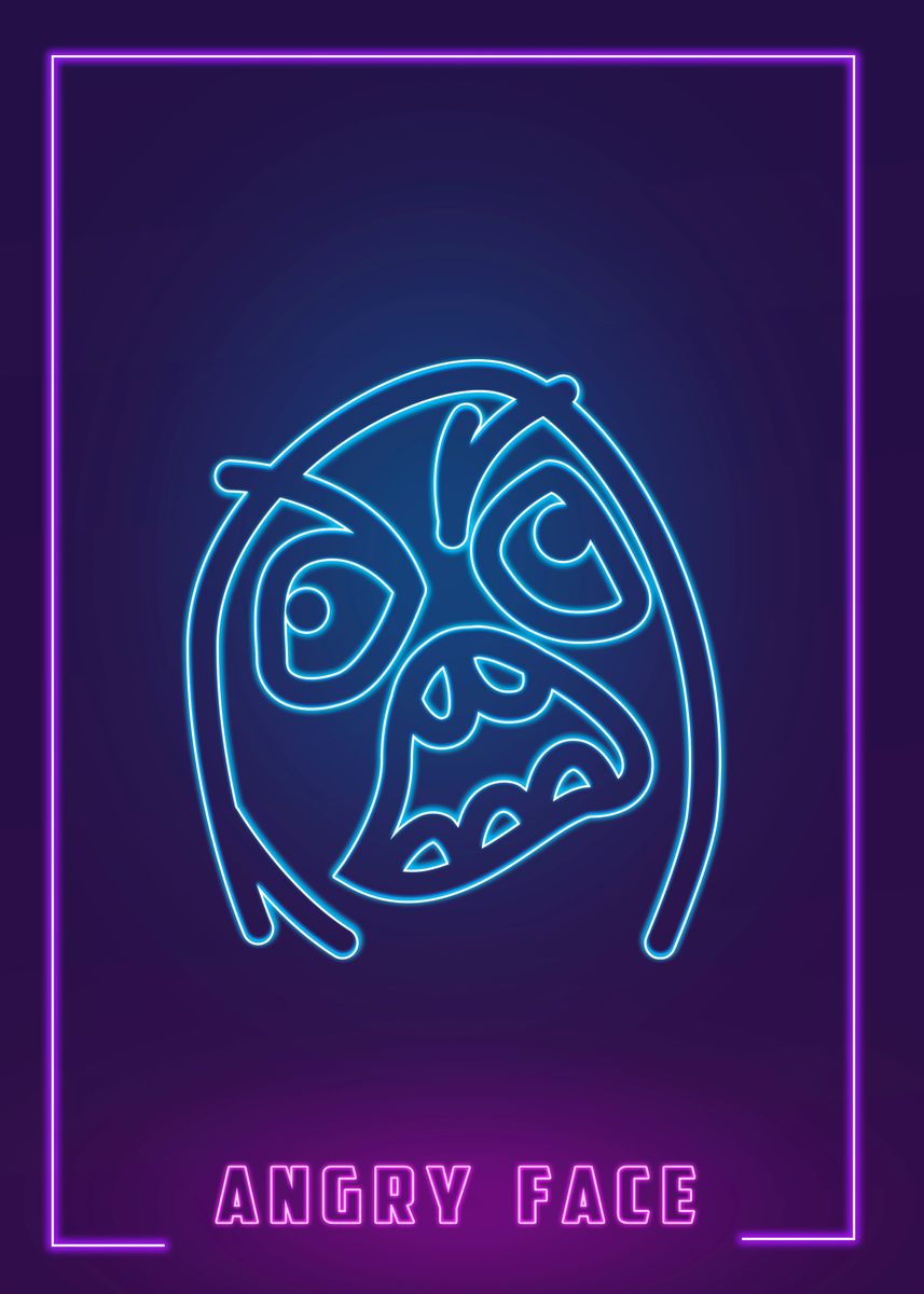 'Angry Face' Poster, picture, metal print, paint by Trending ...