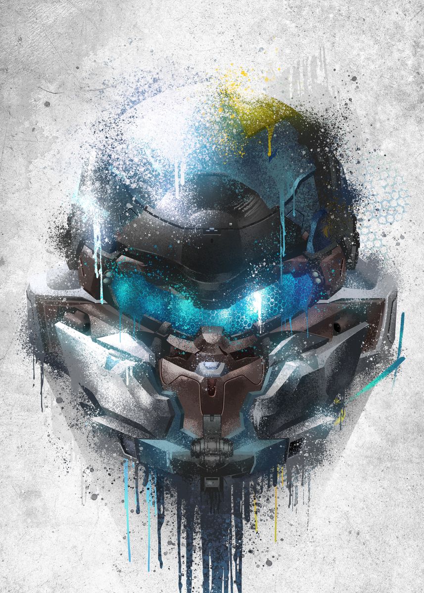 'Locke's Helmet' Poster, picture, metal print, paint by Halo Game ...