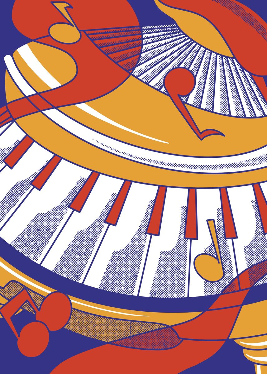 'Piano Abstract' Poster, picture, metal print, paint by Adam | Displate