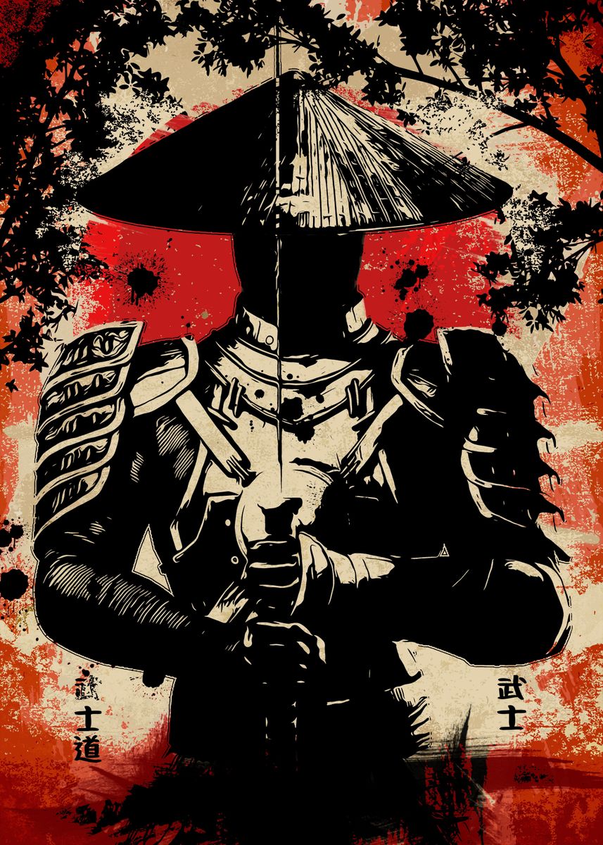 'The Samurai III' Poster, picture, metal print, paint by NoMans | Displate