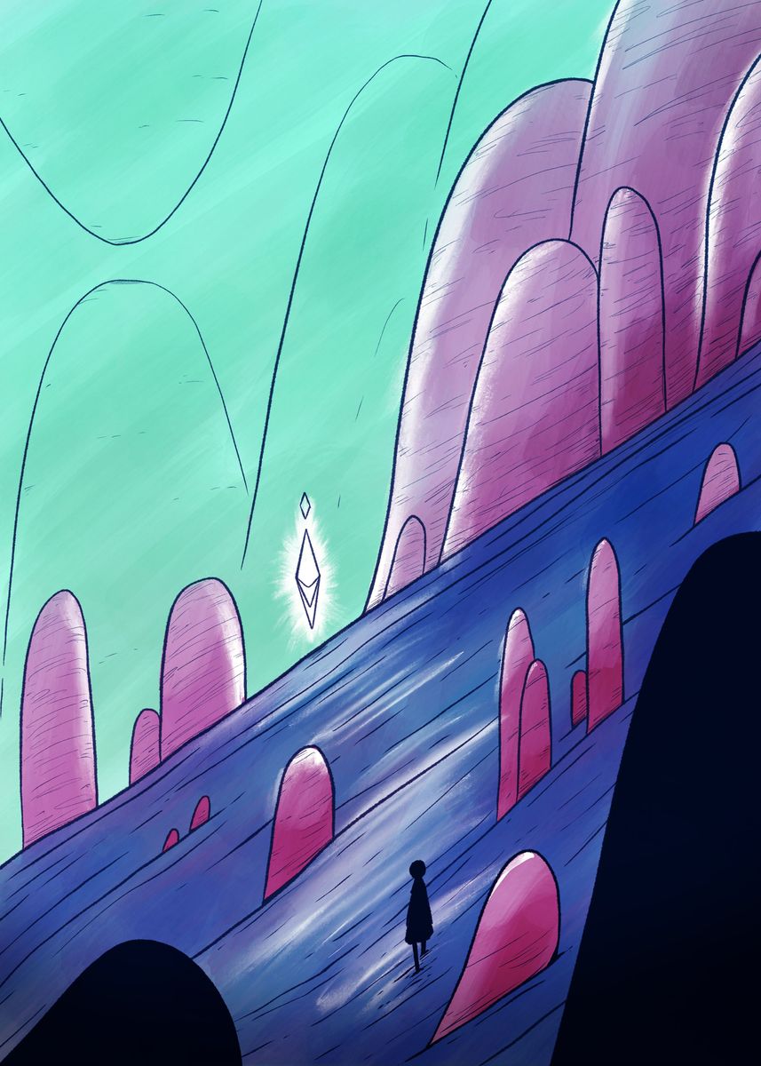 'Diamond Fantasy Landscape' Poster, picture, metal print, paint by ...