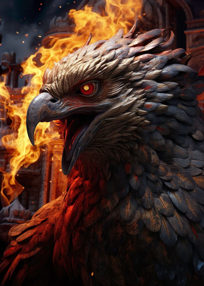 'Phoenix Bird' Poster, picture, metal print, paint by Veraaaa | Displate