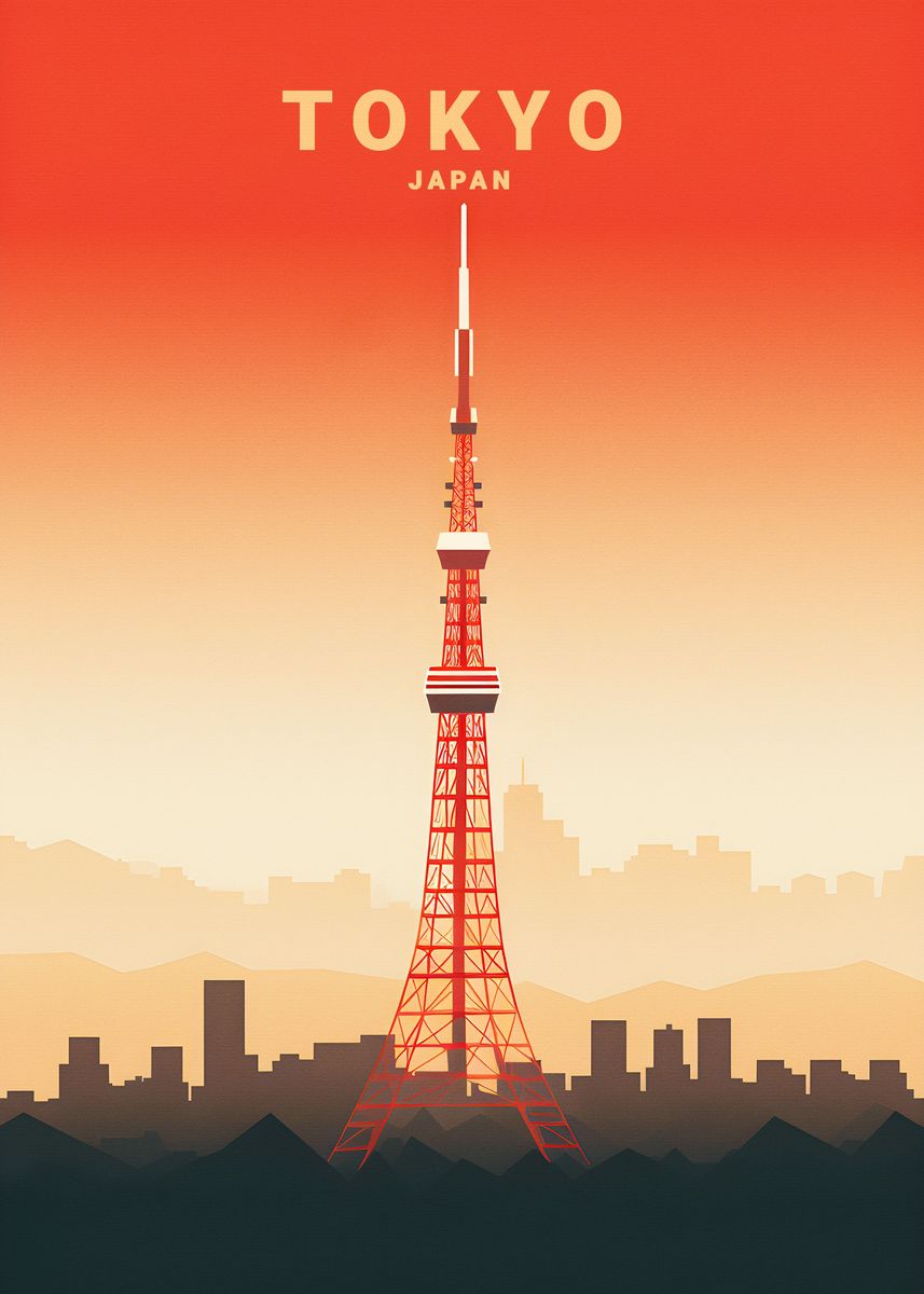 'Minimalist Tokyo towers' Poster, picture, metal print, paint by Dream ...
