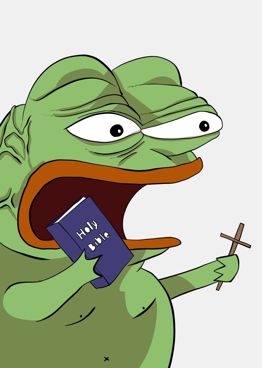 'exorcism pepe' Poster, picture, metal print, paint by eunoia | Displate