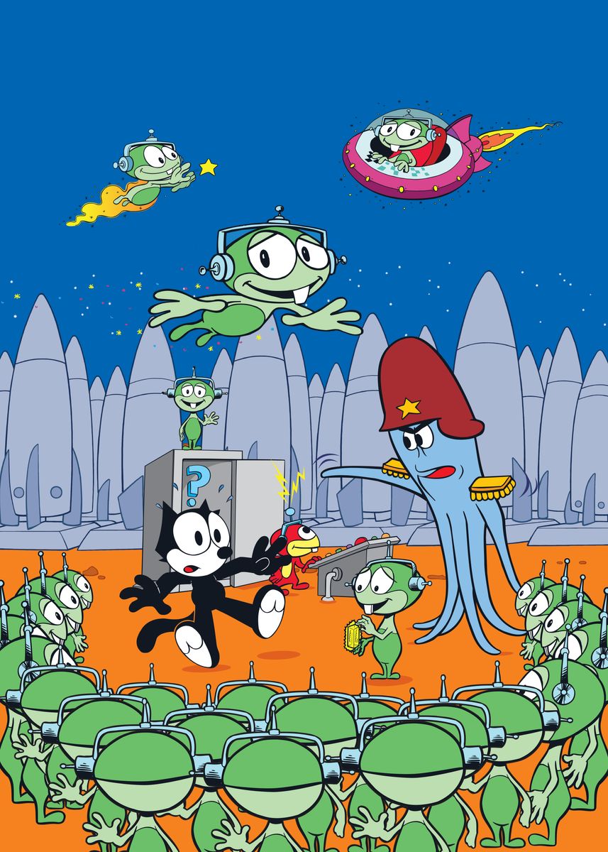 'Felix the Cat Space Cover' Poster, picture, metal print, paint by ...