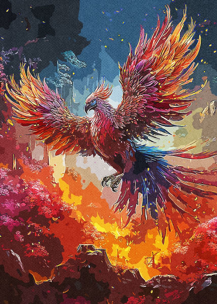'Phoenix Vintage' Poster, picture, metal print, paint by Coffee Design ...