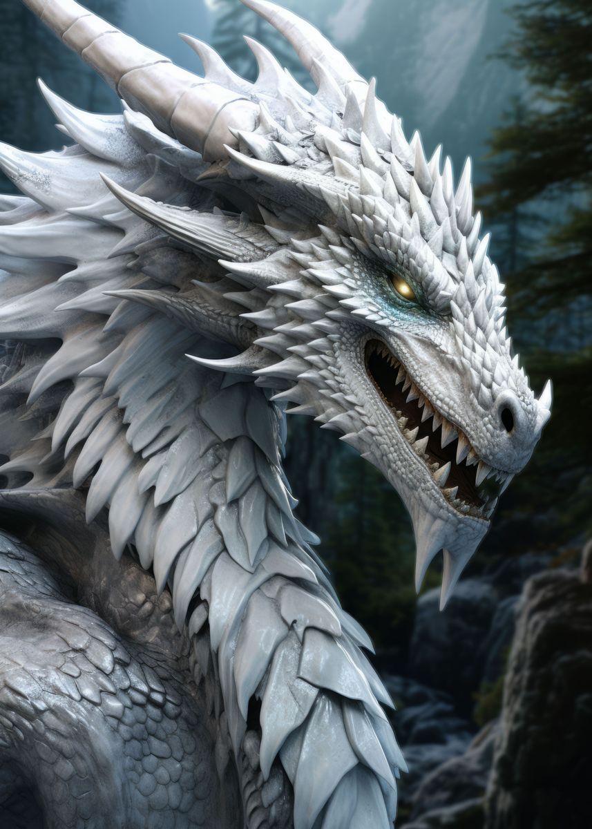 'Fierce and Powerful Dragon' Poster, picture, metal print, paint by ...