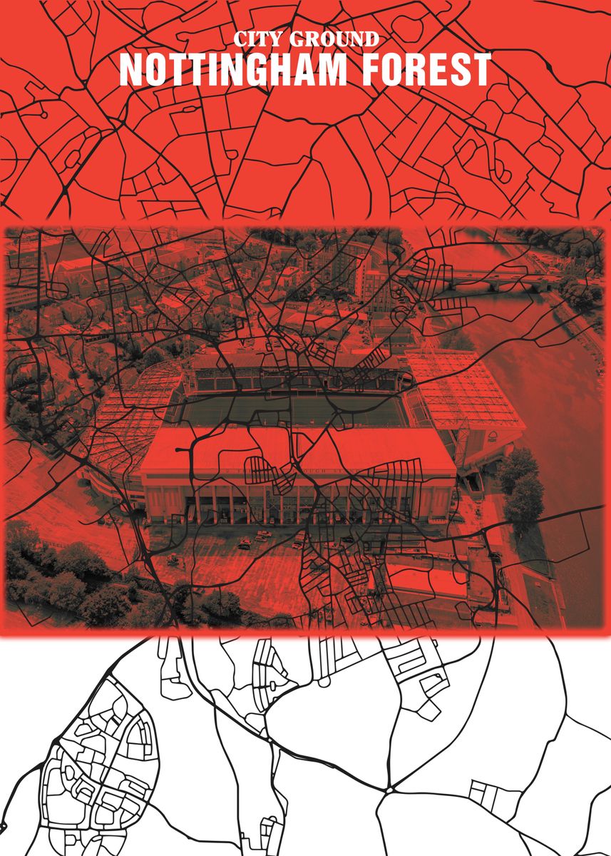 'Nottingham Forest City Gro' Poster, picture, metal print, paint by ...