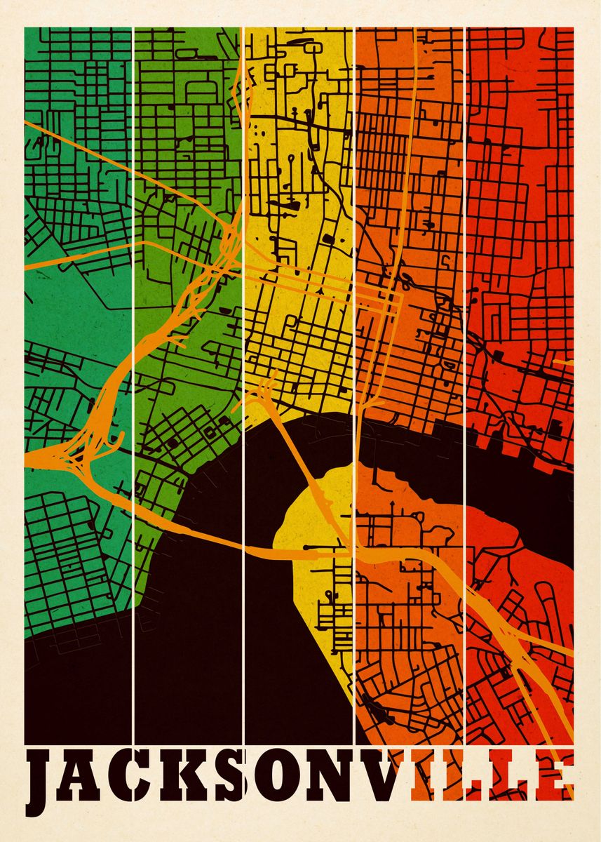 'Jacksonville FL USA' Poster, picture, metal print, paint by Ryan ...