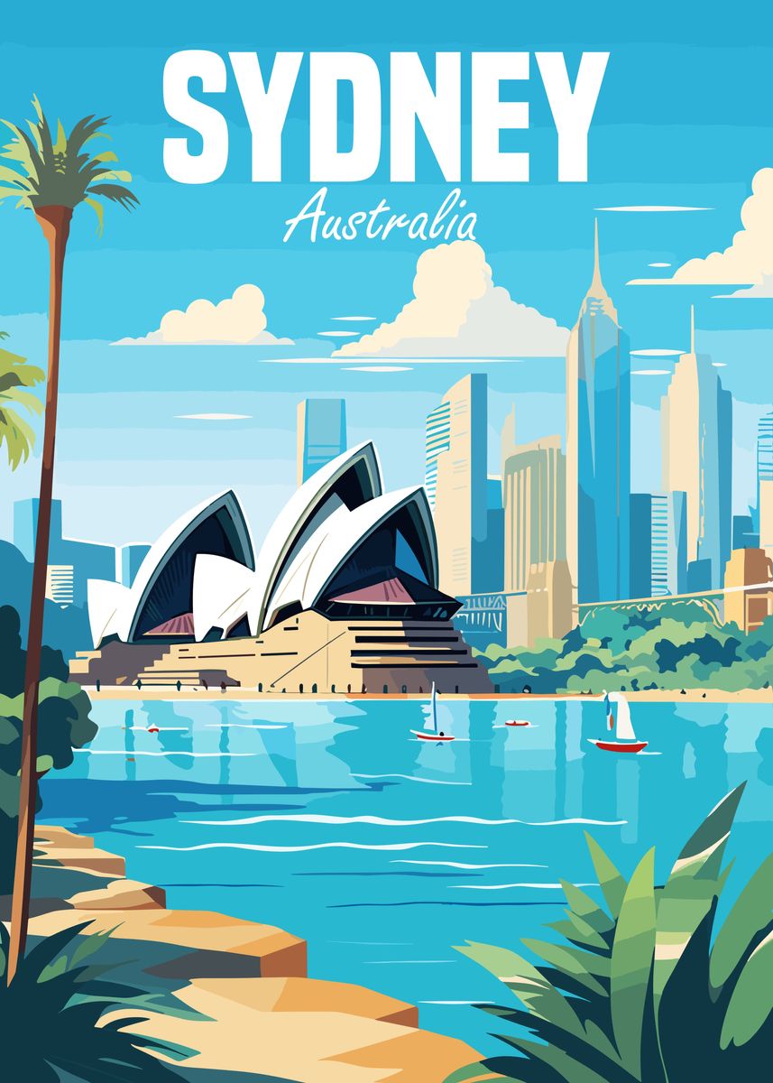 'Sydney Australia' Poster, picture, metal print, paint by Mesh | Displate