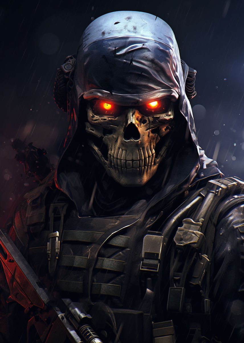 'Futuristic Ghost Soldier' Poster, picture, metal print, paint by Senja ...