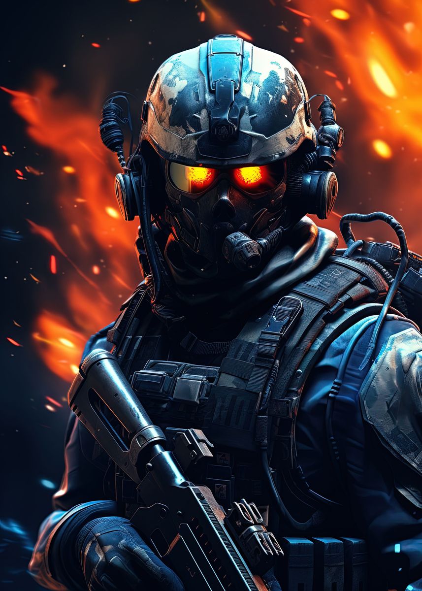 'Futuristic Ghost Soldier' Poster, picture, metal print, paint by Senja ...