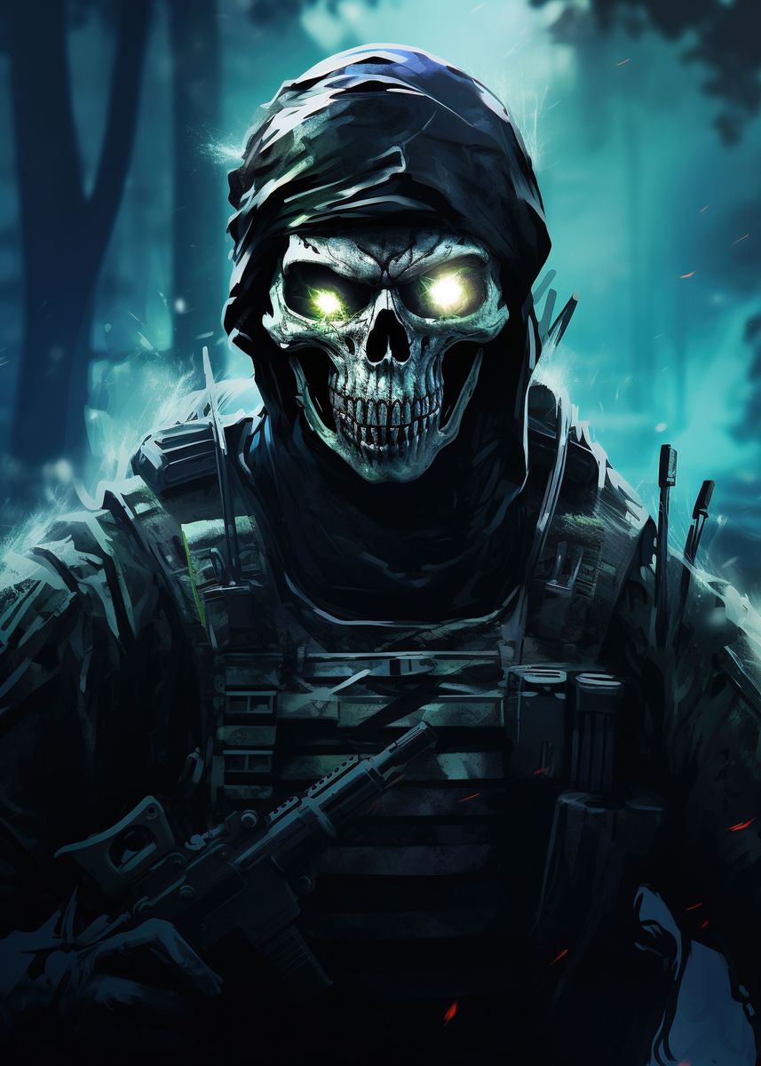 'Futuristic Ghost Soldier' Poster, picture, metal print, paint by Senja ...