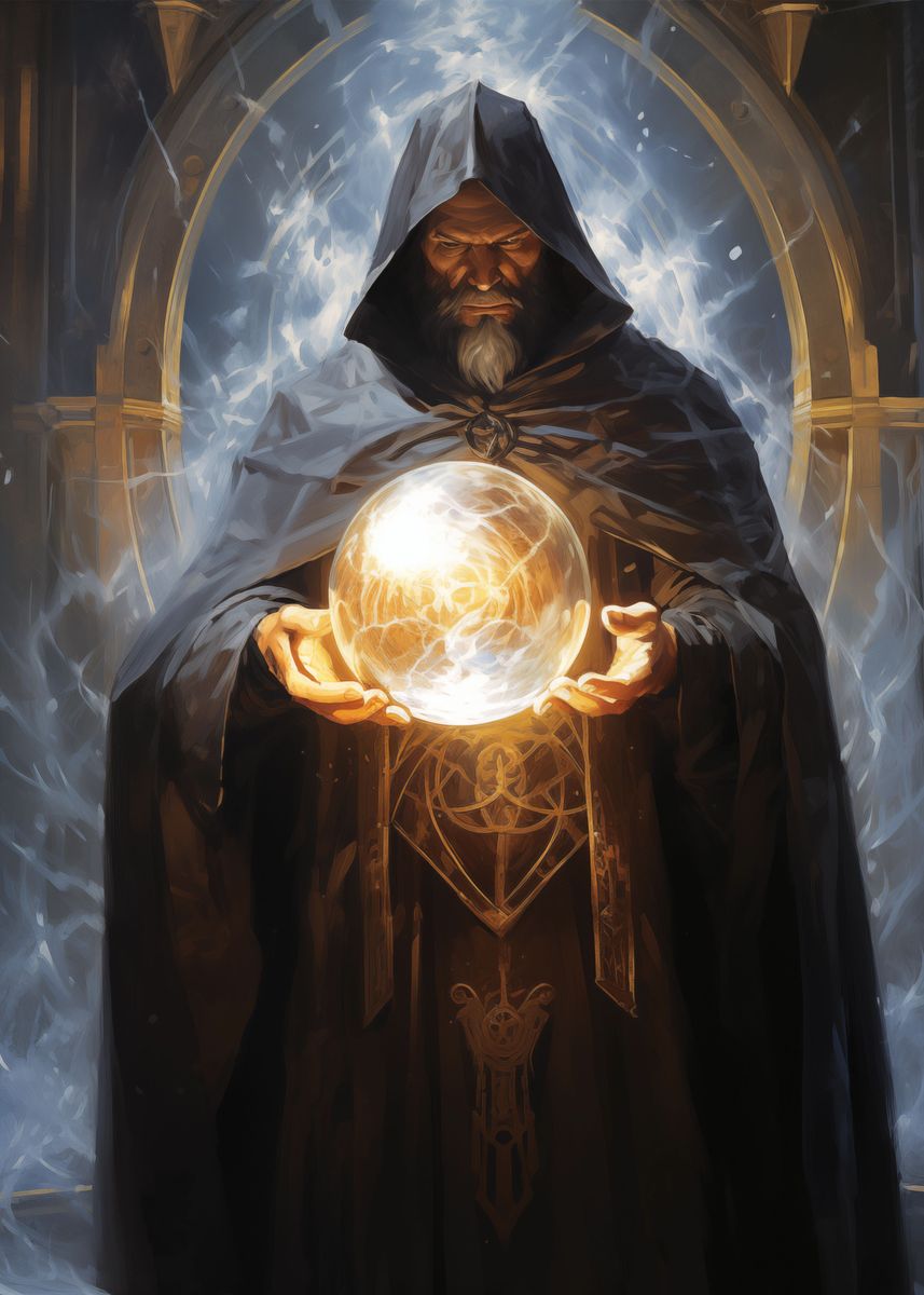 'Fantasy Wizard Spell Cast' Poster, picture, metal print, paint by ...