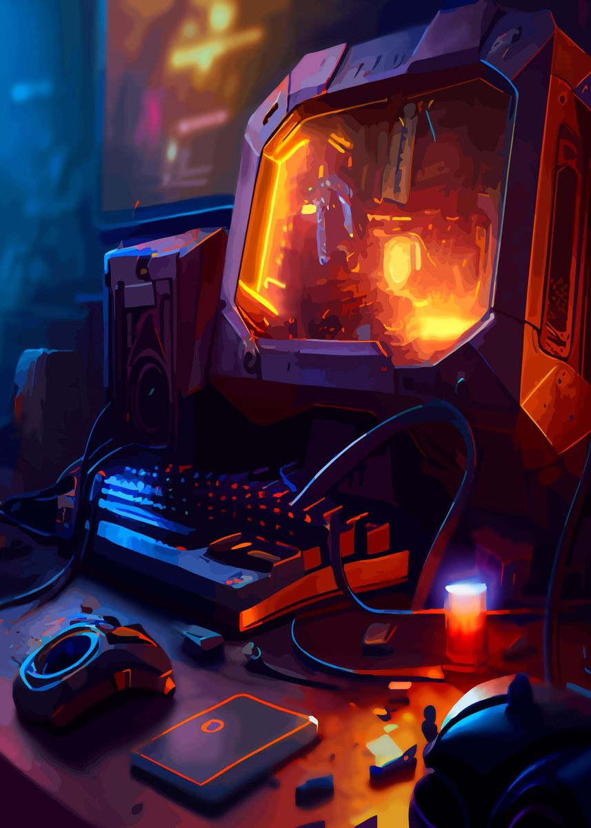 'Gaming Room Gamer Game' Poster, picture, metal print, paint by Animal ...