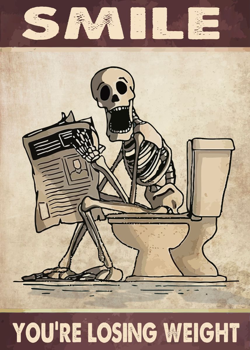 'Smile Skeleton Skull Funny' Poster, picture, metal print, paint by ...